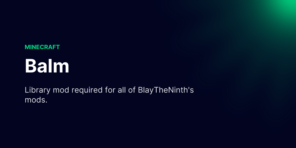 Balm - Twelve Iterations - Mods