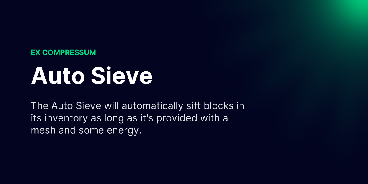 Auto Sieve - Twelve Iterations - Mods