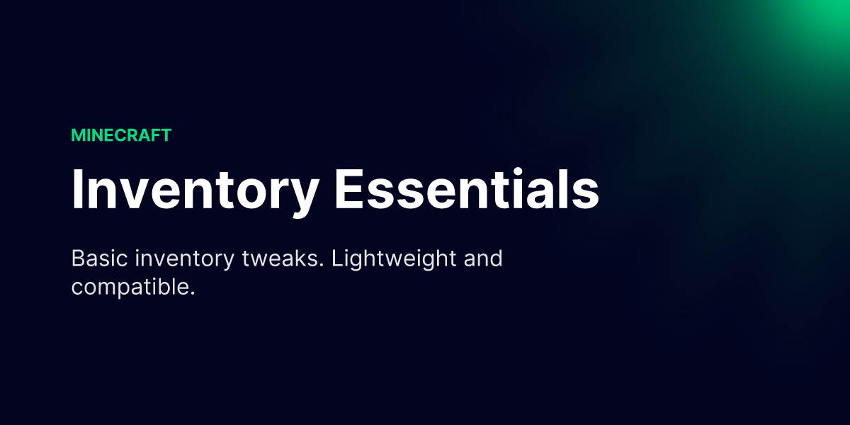 Inventory Essentials - Twelve Iterations - Mods